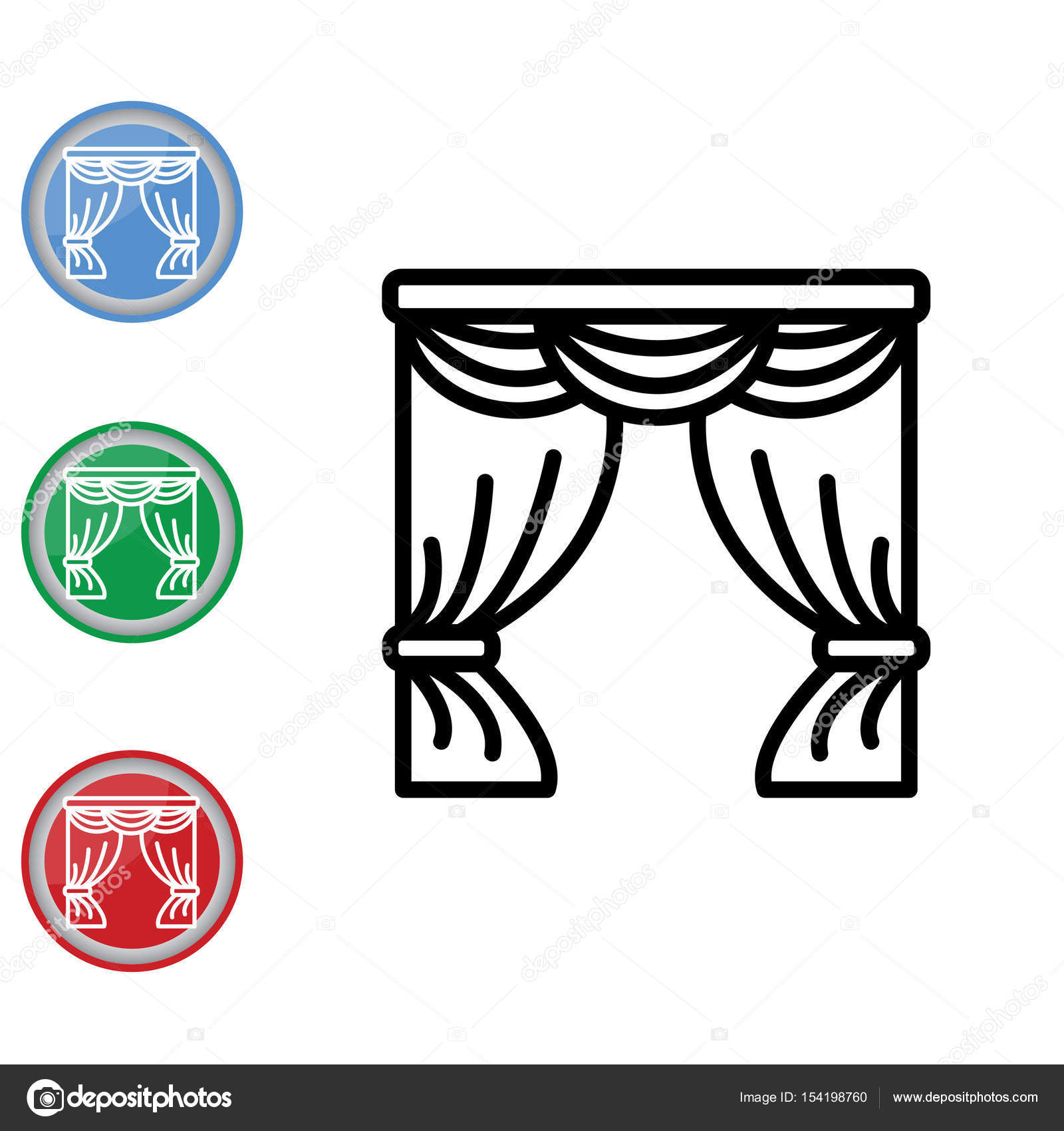 Window curtain icon Stock Vector Image by ©PPVector #154198760