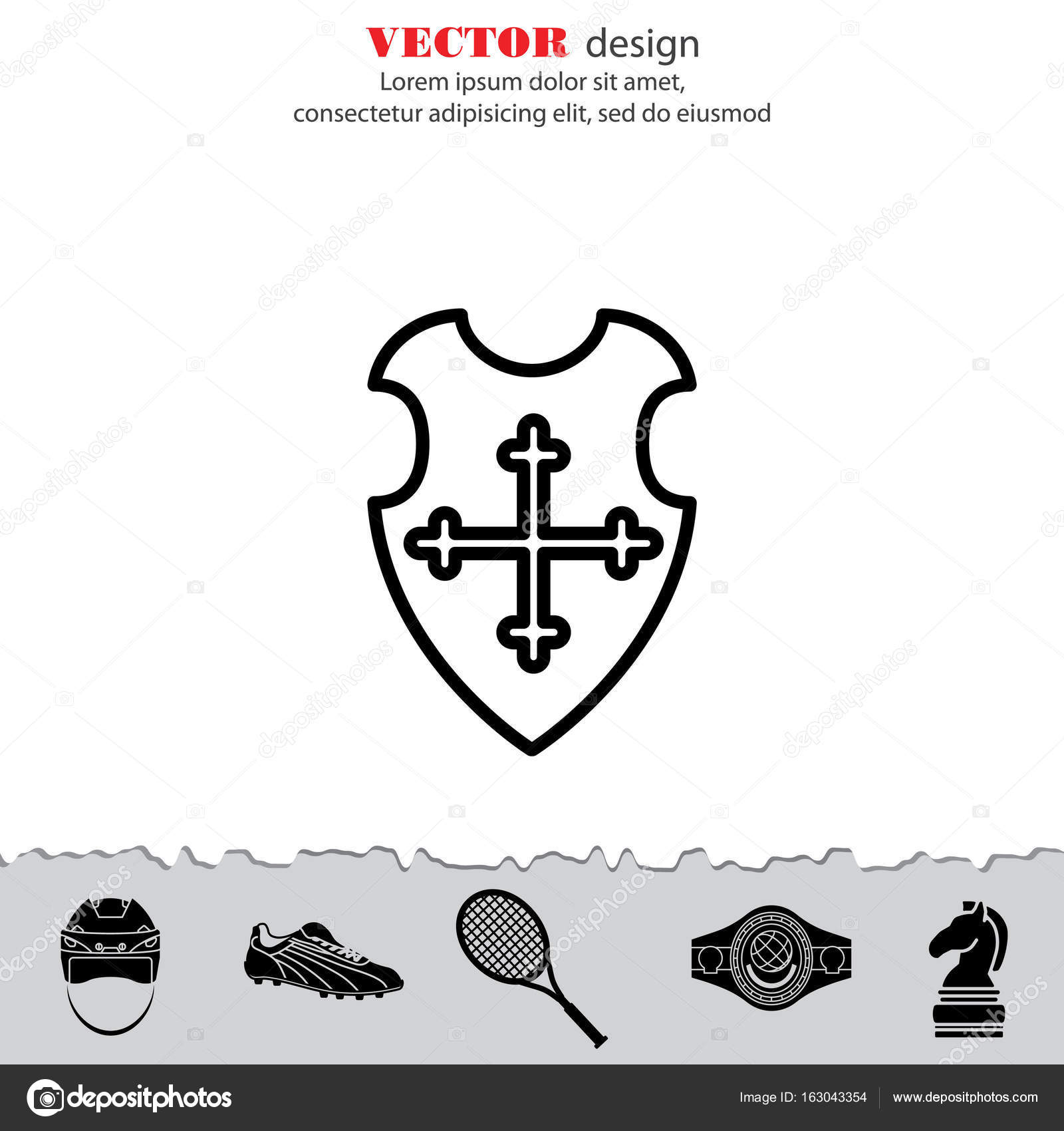Shield with cross flat icon Stock Vector Image by ©PPVector #163043354