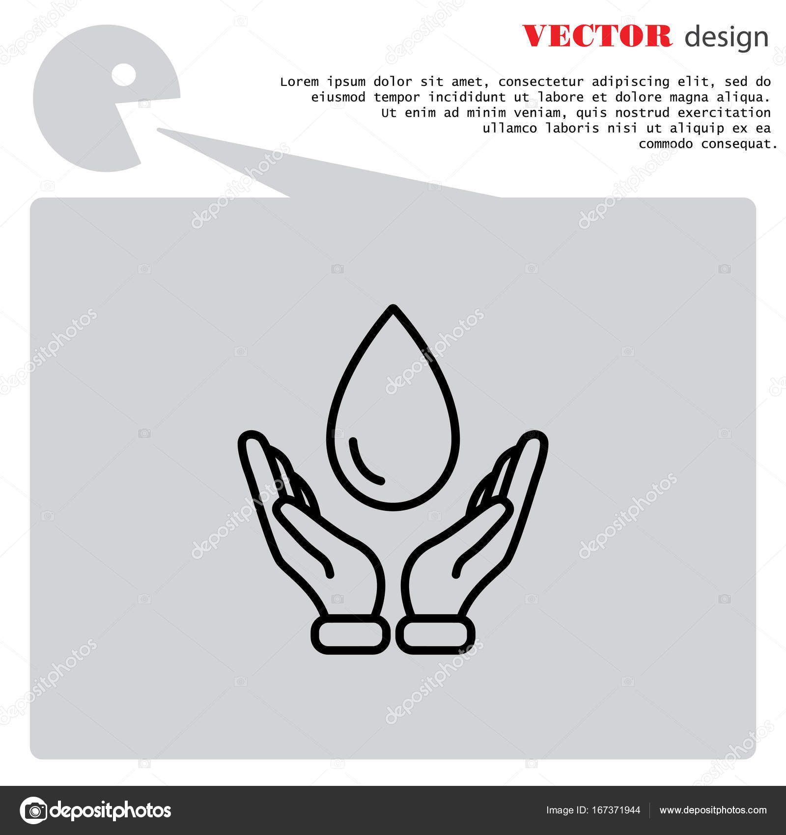 Water drop in hands Stock Vector by ©PPVector 167371944