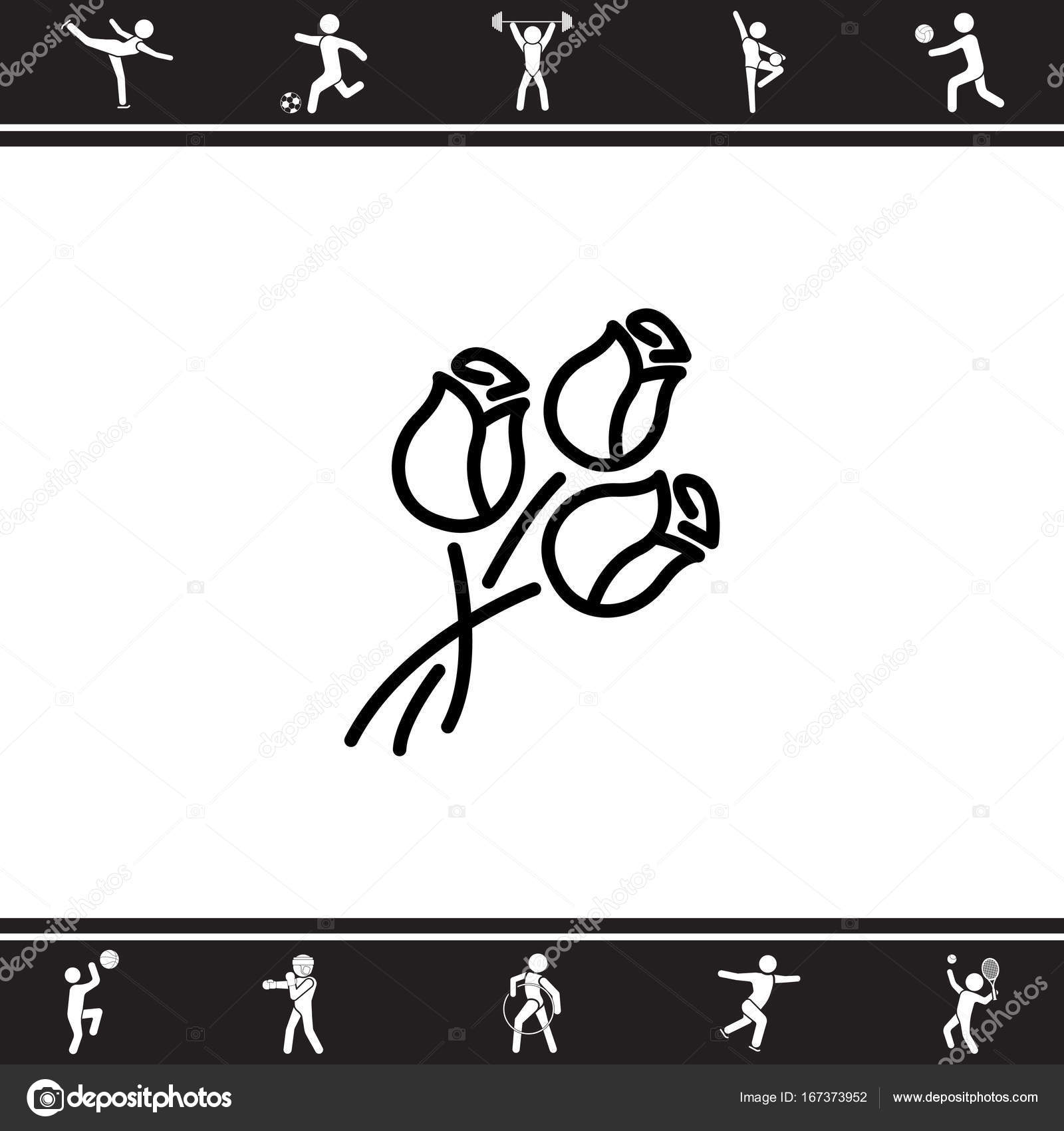 Bouquet of roses icon Stock Vector by ©PPVector 167373952