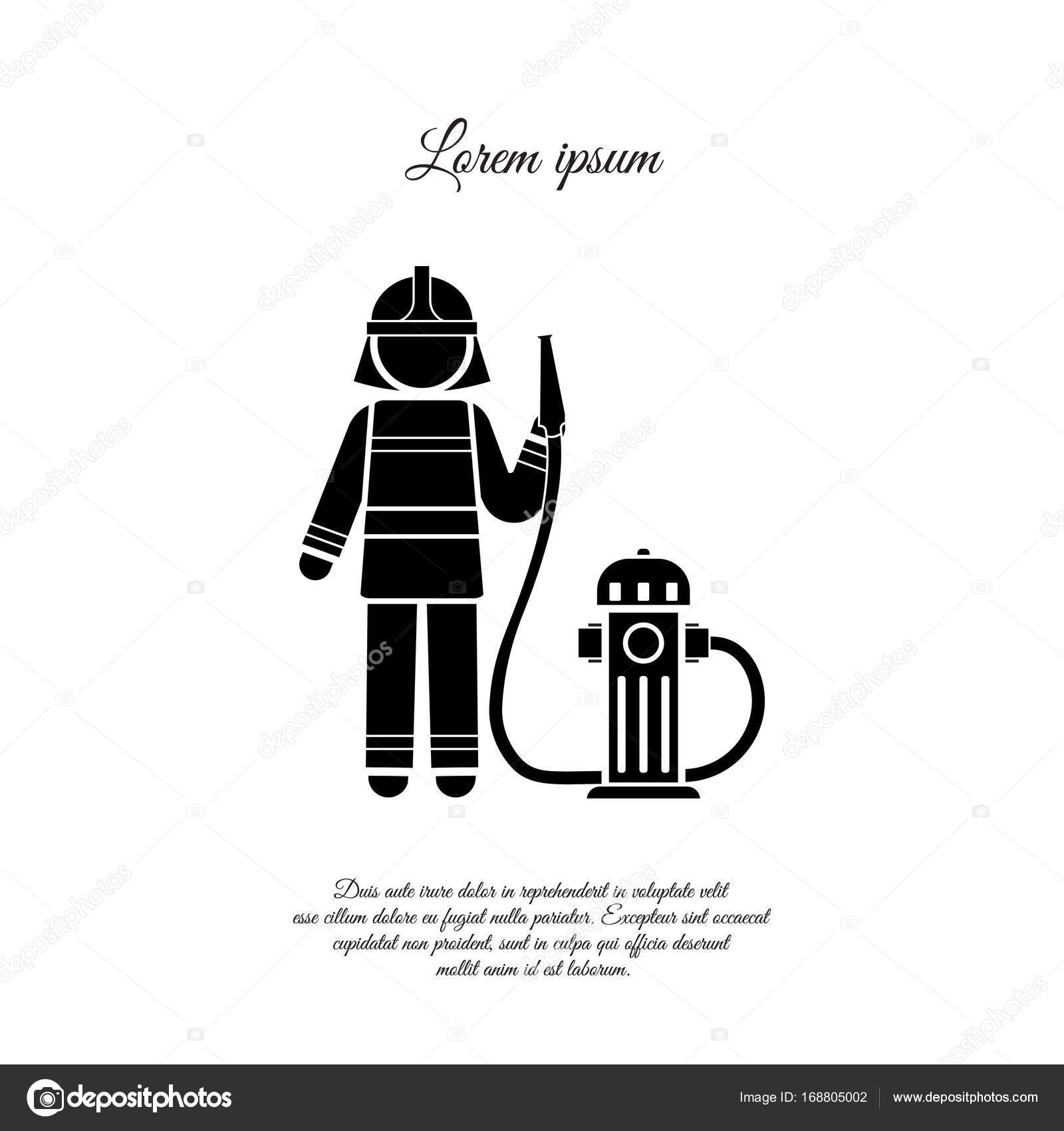 Firefighter black icon Stock Vector Image by ©PPVector #168805002