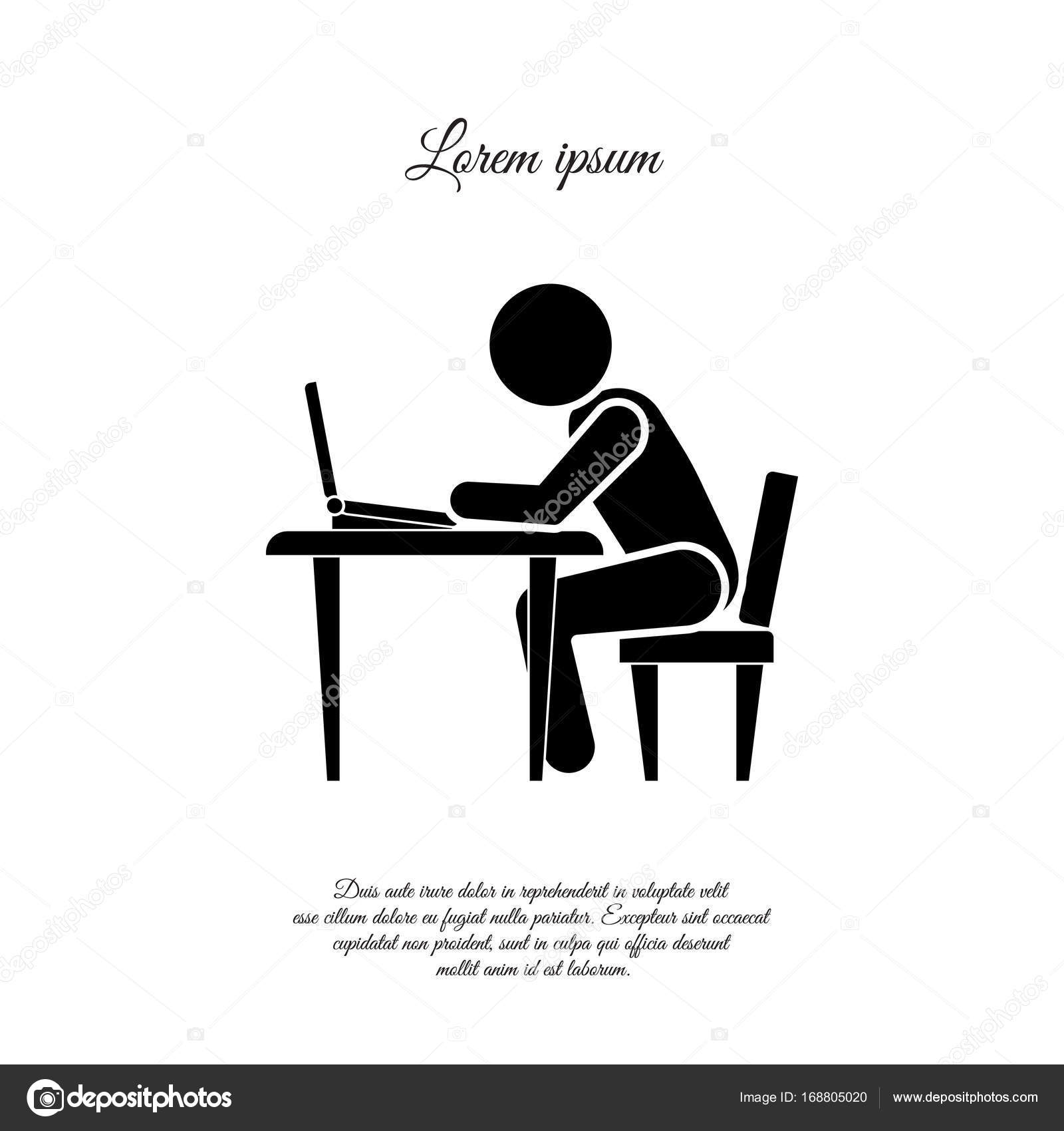 Man in front of the computer Stock Vector Image by ©PPVector #168805020