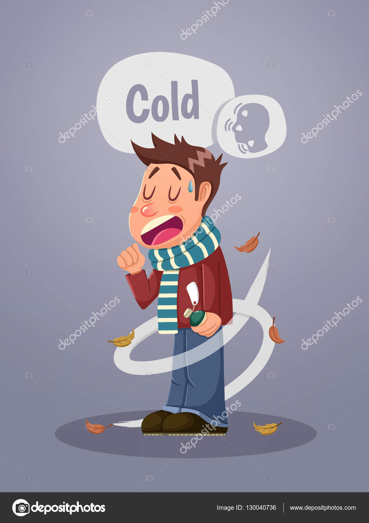 Cold Cartoon Person