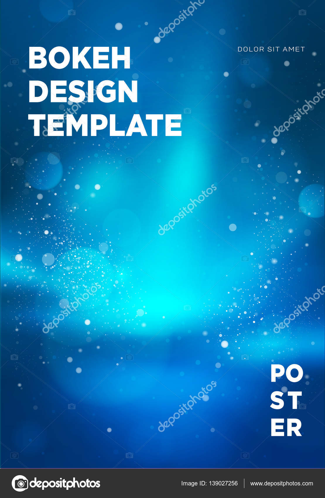 Poster template with bokeh lights background. Stock Vector Image by ...