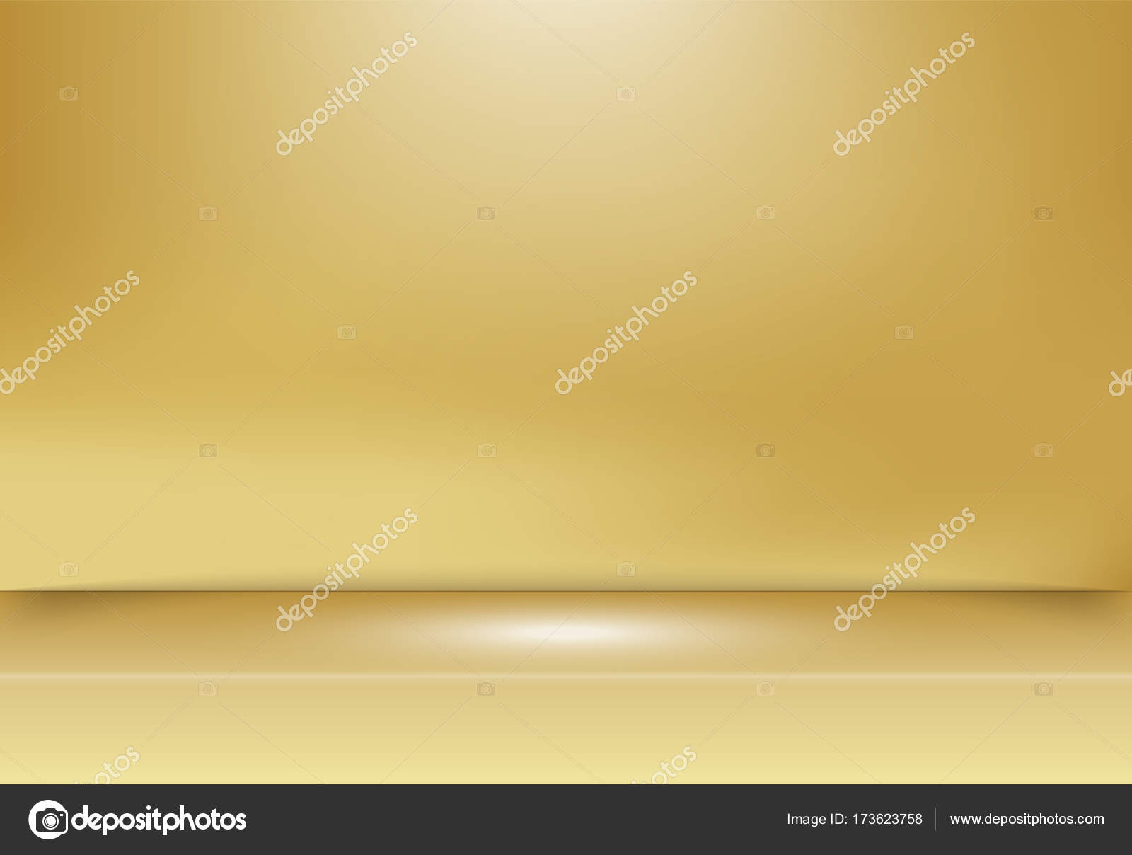 Abstract golden gold studio background with lighting on stage. Stock ...