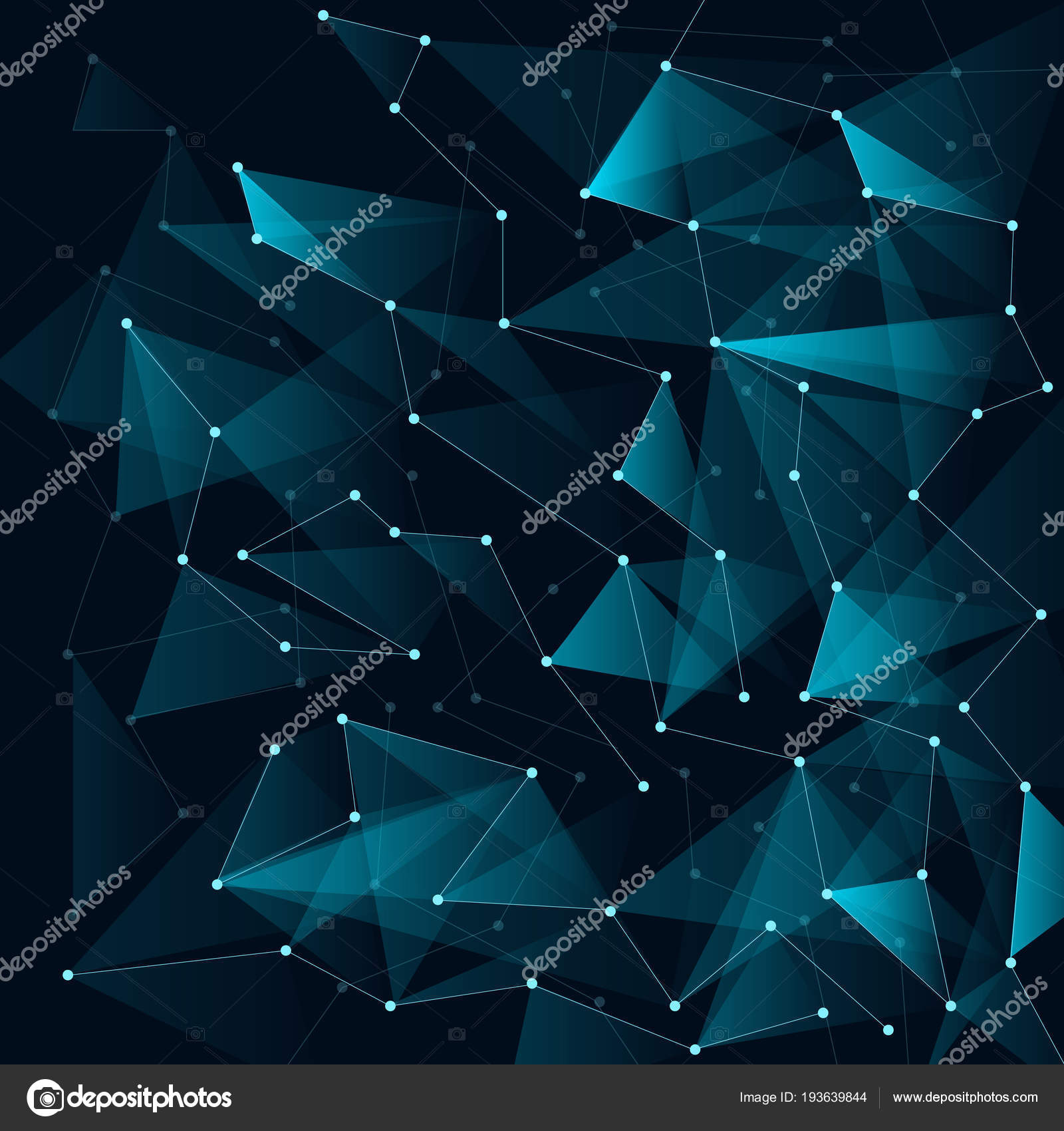 Abstract blue color triangles and low polygon with lines connect Stock ...