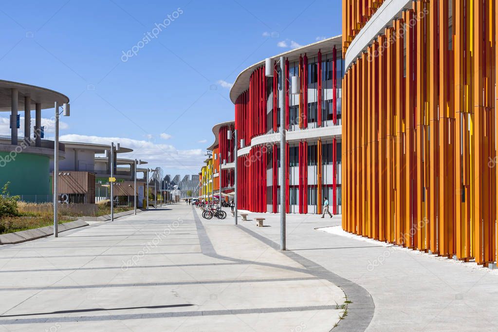 Modern architecture, buildings in Expo 2008 site,Zaragoza, Spain ...