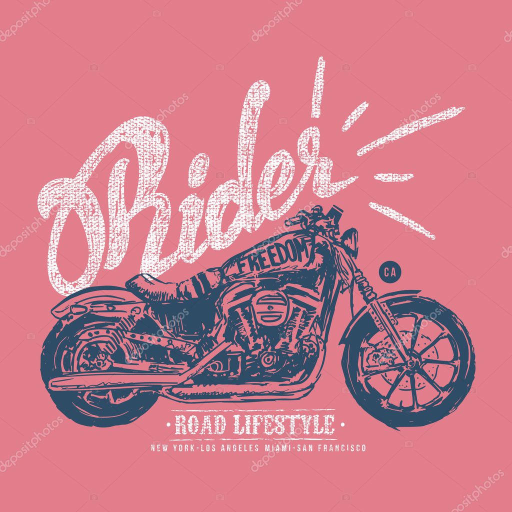 Vintage Motorcycle hand drawn vector ⬇ Vector Image by © rosdesign ...