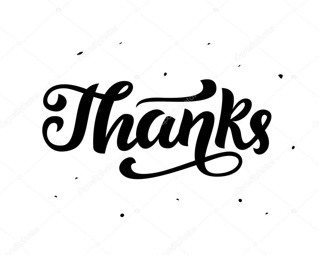 Thanks handwritten lettering — Stock Vector © artrise #161477478