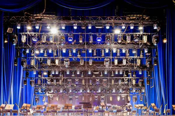 Musical Instruments and Sheet Music Standing Ready on a Stage for a ...