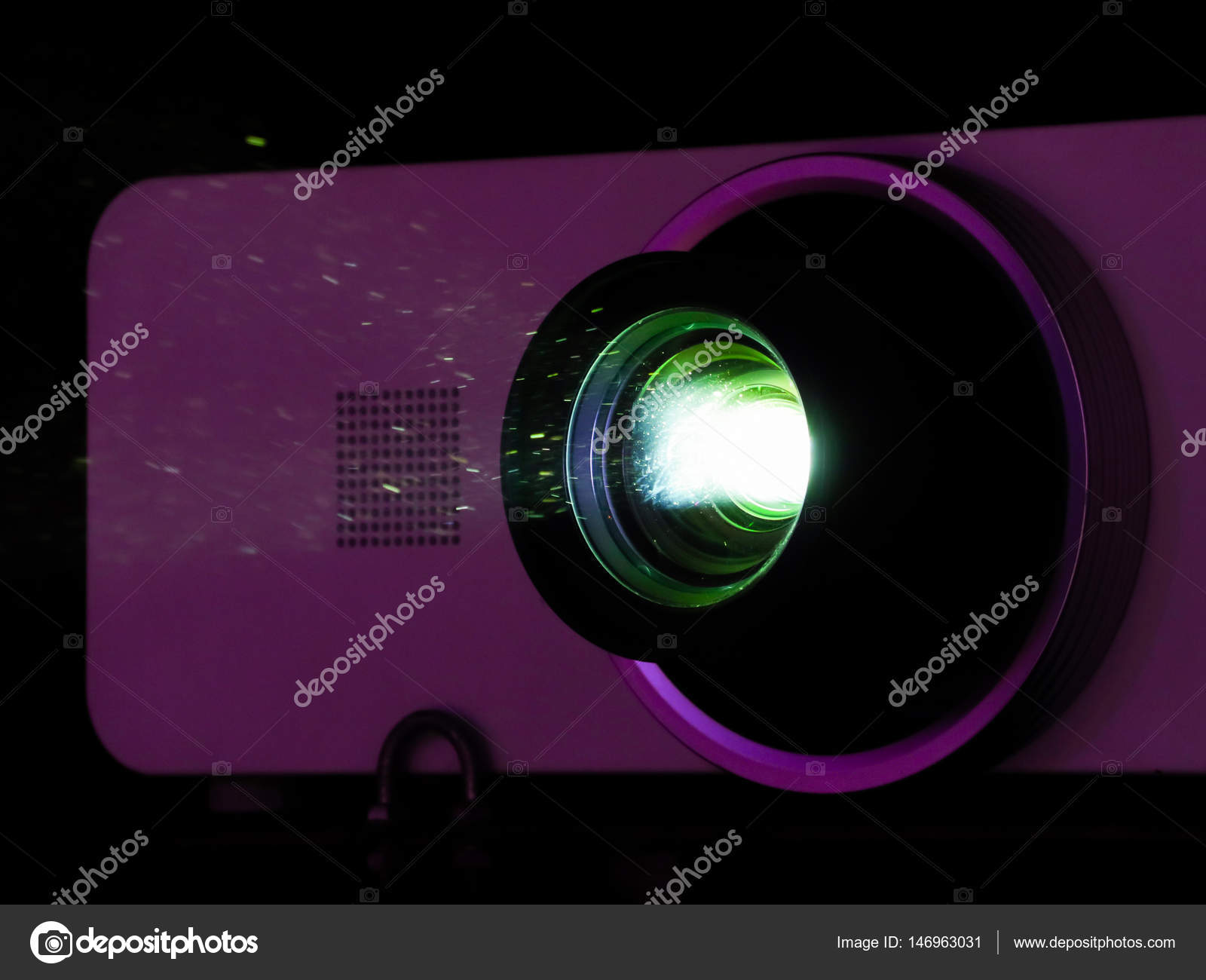 The video projector. The beam of light from the lens, dust in the air ...