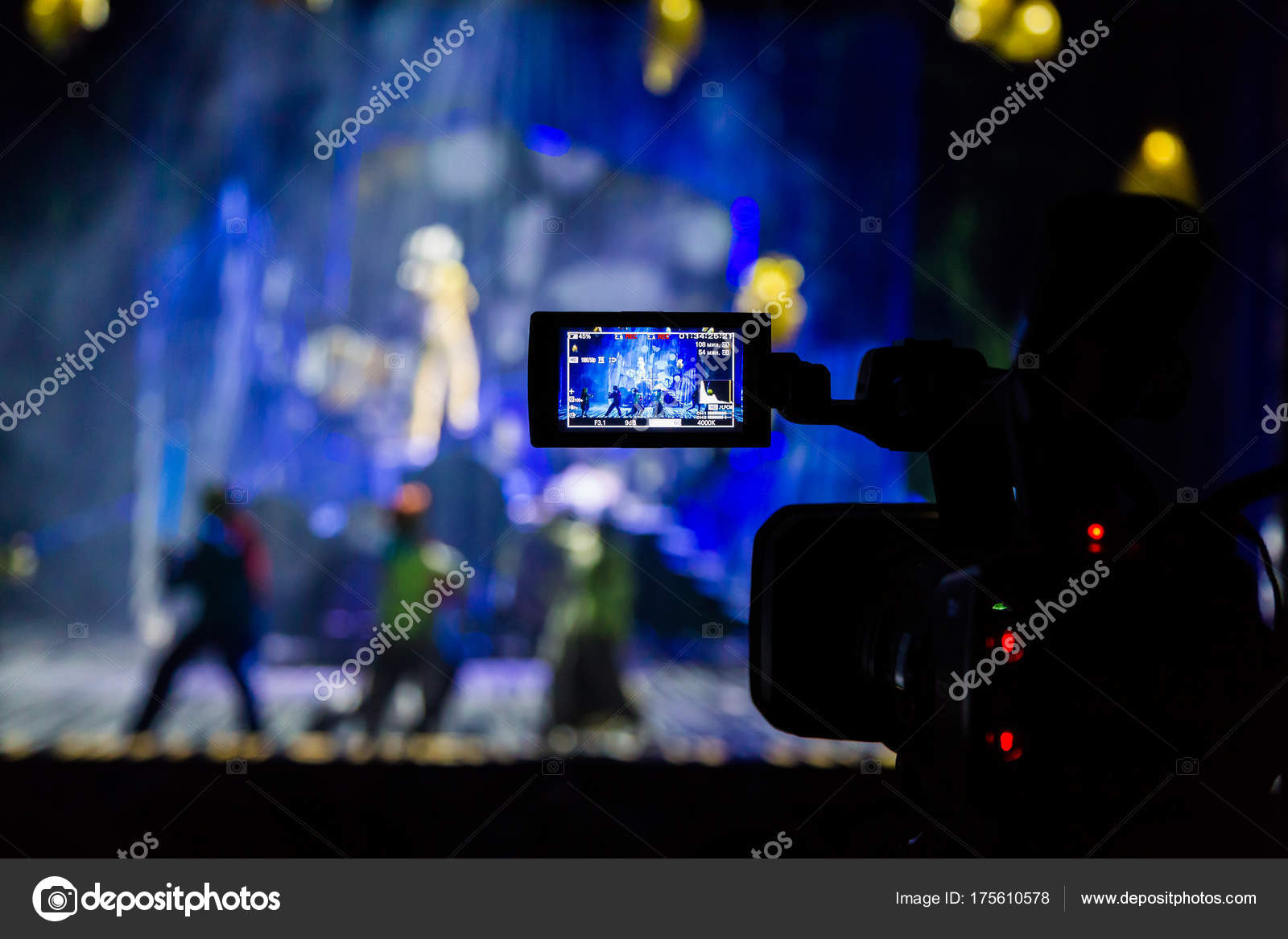 Filming Show Auditorium Lcd Viewfinder Camcorder Theatrical Performance ...