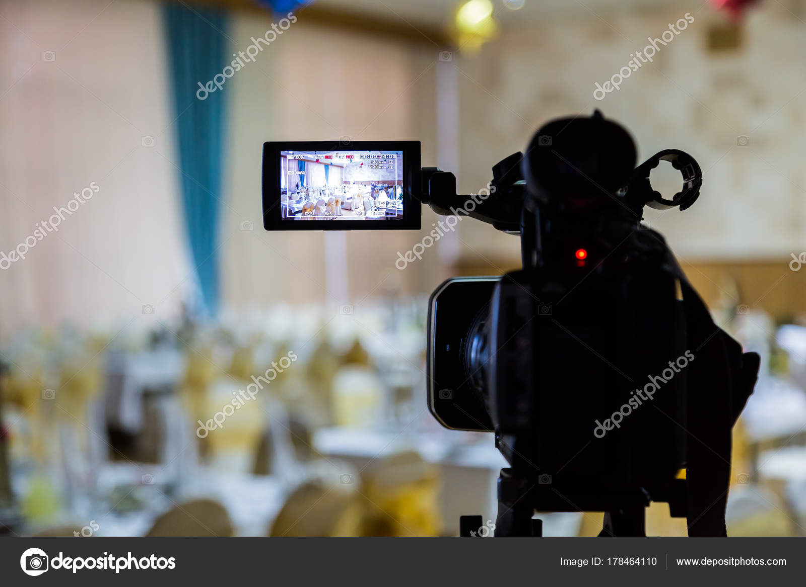 Filming Event Videography Served Tables Banquet Hall Stock Photo by ...