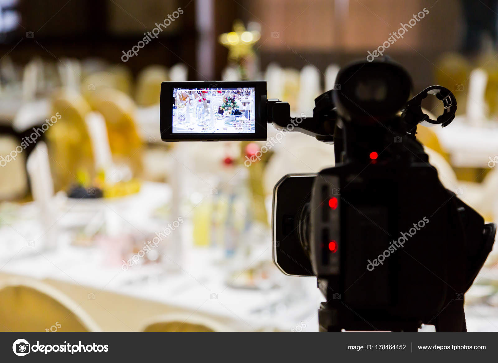 Filming Event Videography Served Tables Banquet Hall — Stock Photo ...