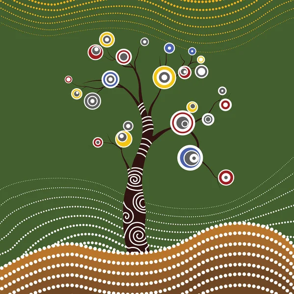 Aboriginal Tree Aboriginal Art Vector Painting Tree Tree Banner ...