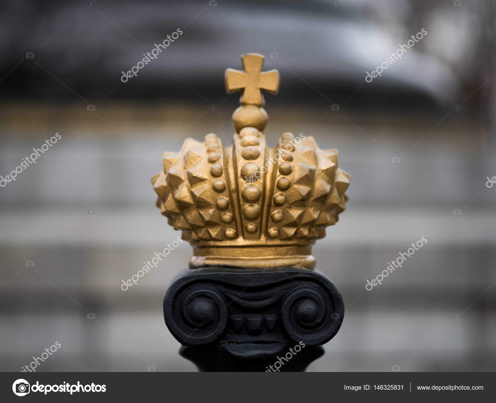 Ancient gold crown in the style of the Holy Roman Empire of Charlemagne ...
