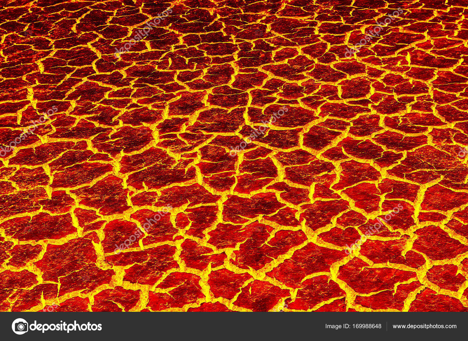 Heat red cracked ground texture after eruption volcano Stock Photo by ...