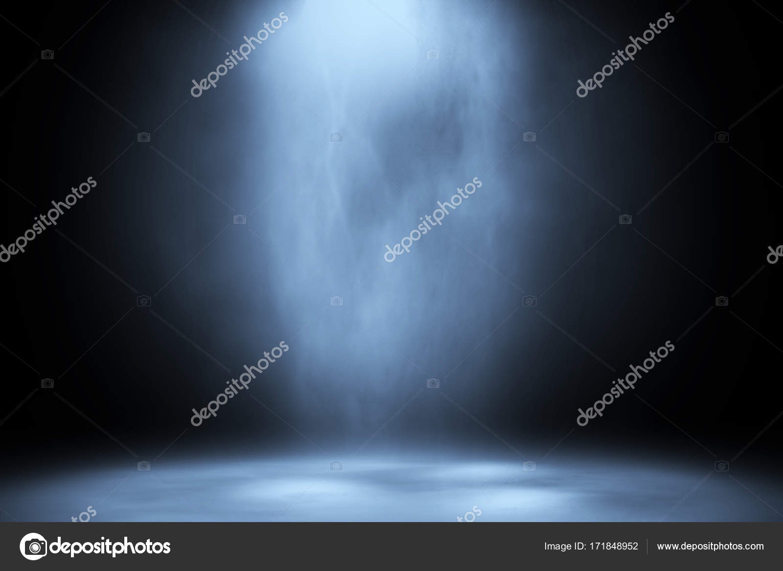 Blue spotlight smoke studio Stock Photo by ©releon8211 171848952