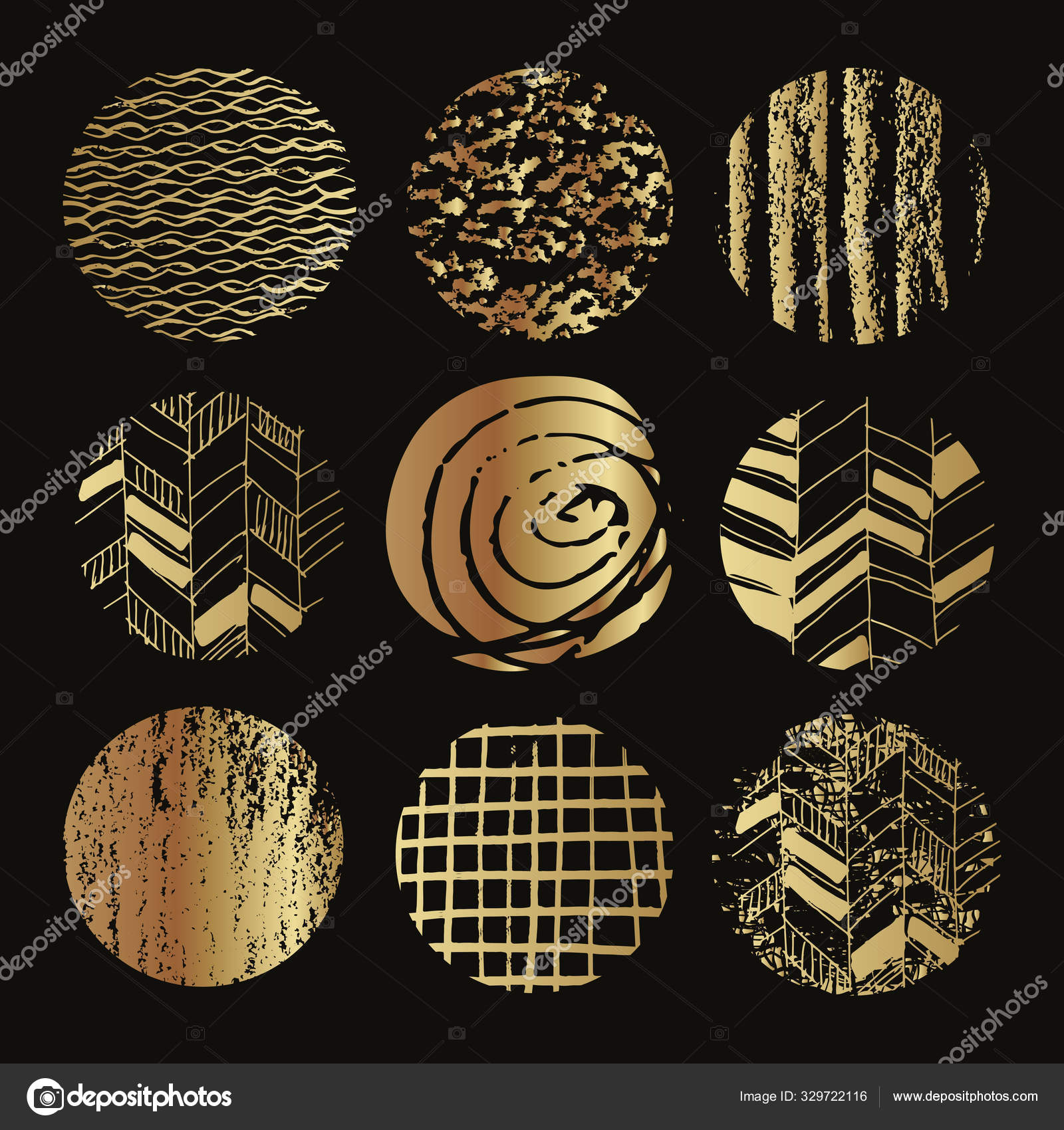 Set of golden texture6 Stock Vector Image by ©mistletoe #329722116