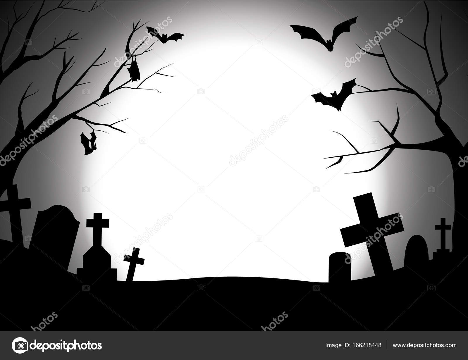 Happy halloween graveyard silhouette background Stock Vector by ©Wisaad 166218448