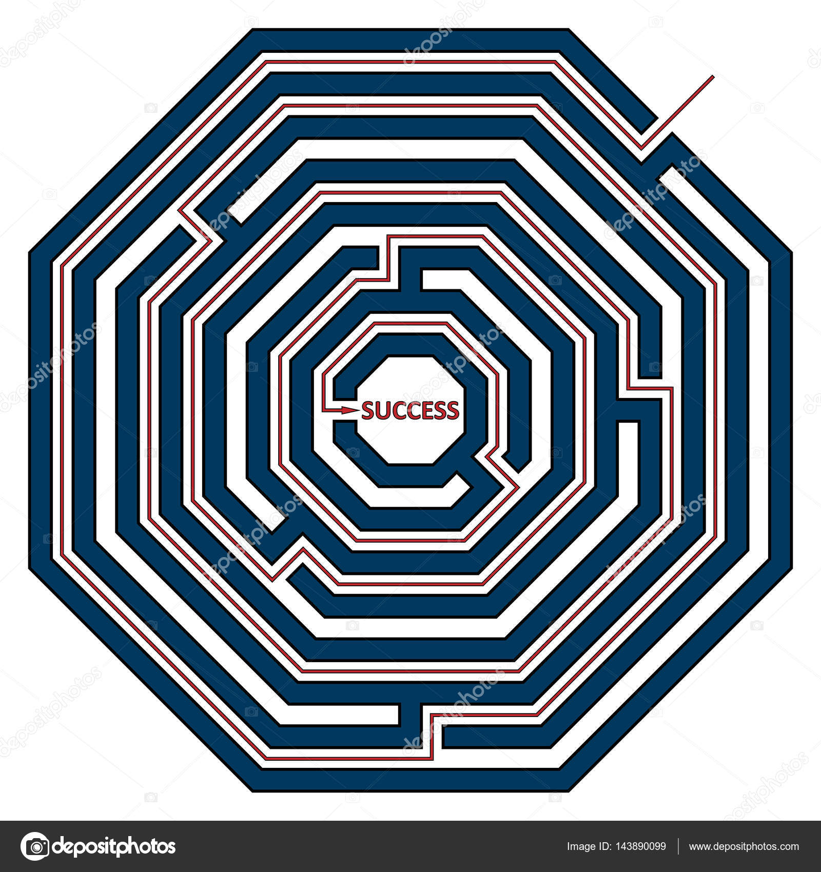 Octagonal labyrinth solution Stock Vector Image by ©psychoshadow #143890099