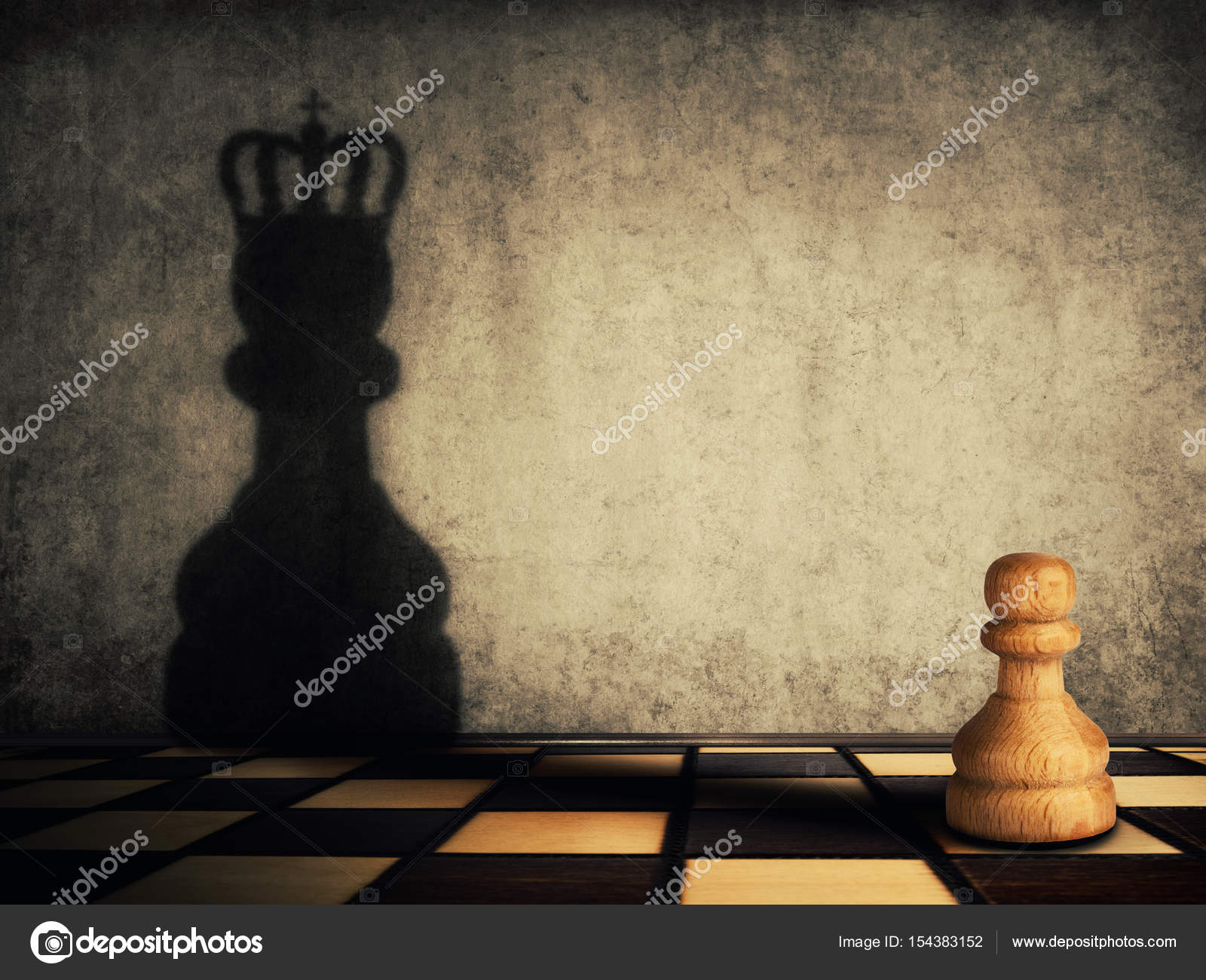 White pawn glorification — Stock Photo © psychoshadow #154383152