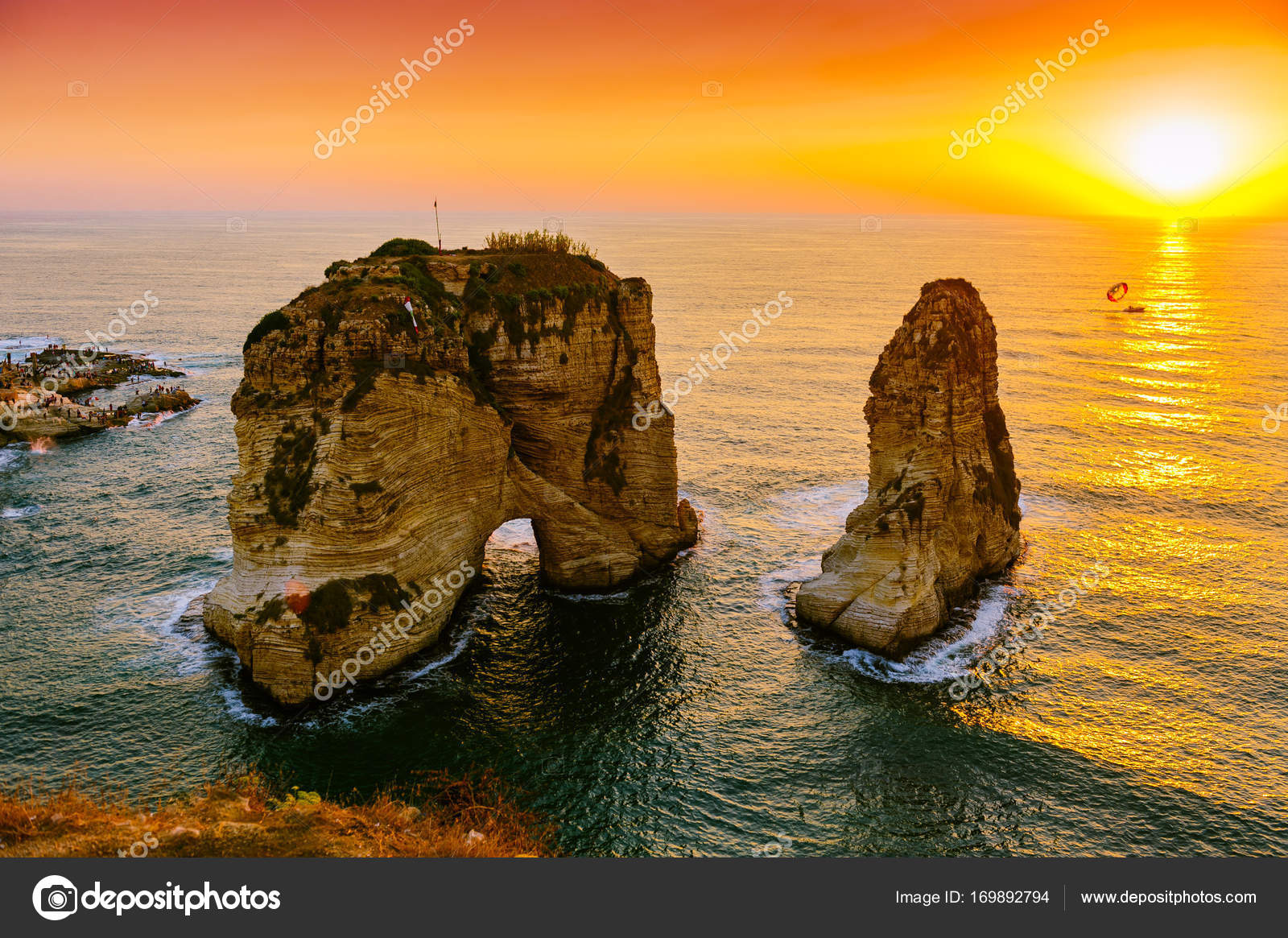 Beirut sunset on raouche rocks Stock Photo by ©bayshevPavel@gmail.com ...