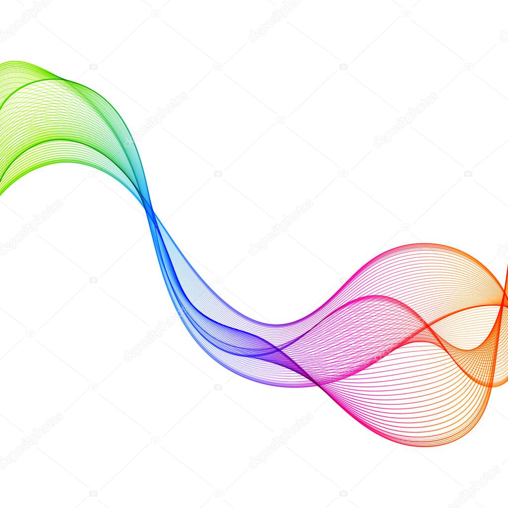 Colorful Design Element Gradient Wave Line Isolated on White Bac ... Colorful Design Element Gradient Wave Line Isolated on White Bac ...