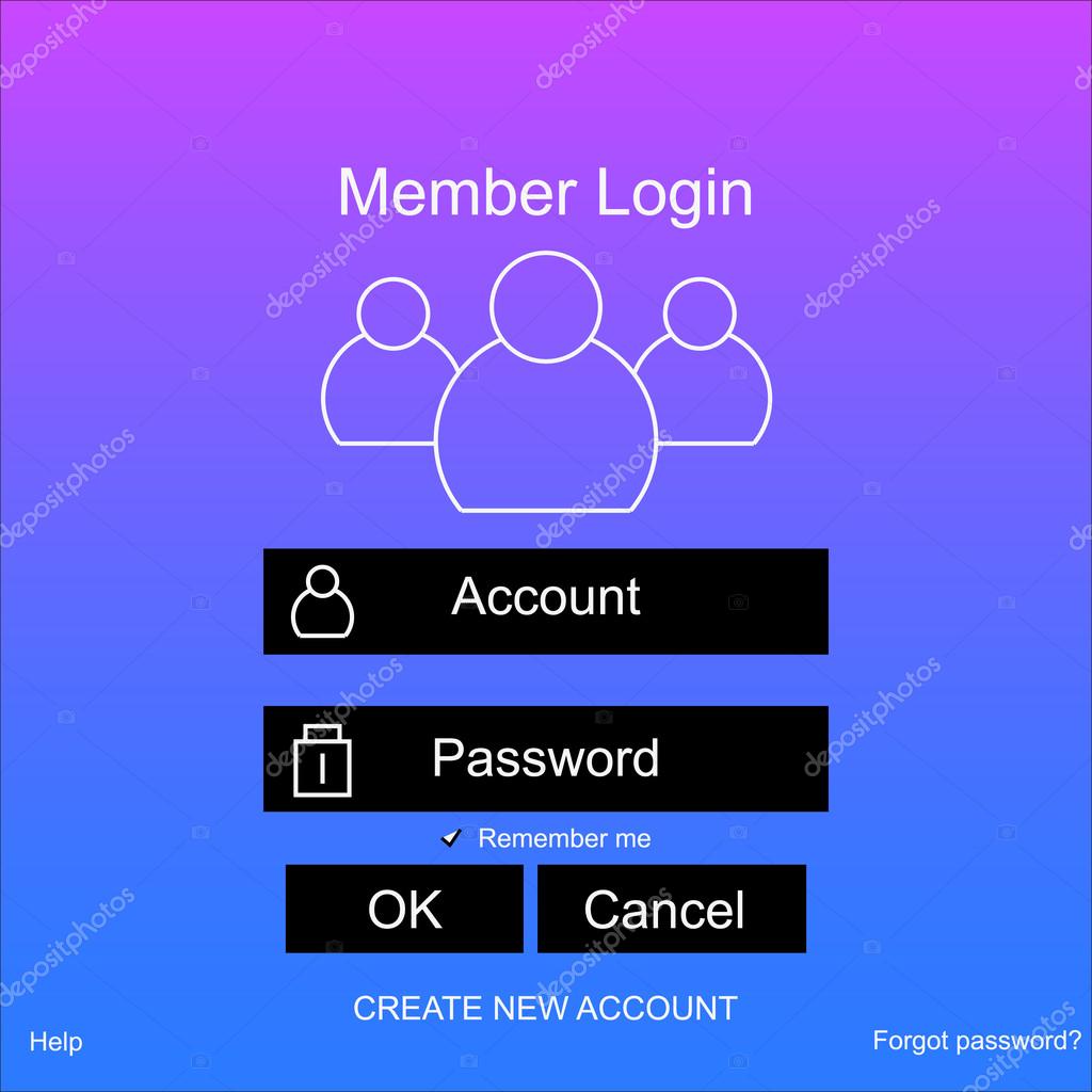 Login form menu with simple line icons. Stock Vector Image by ...