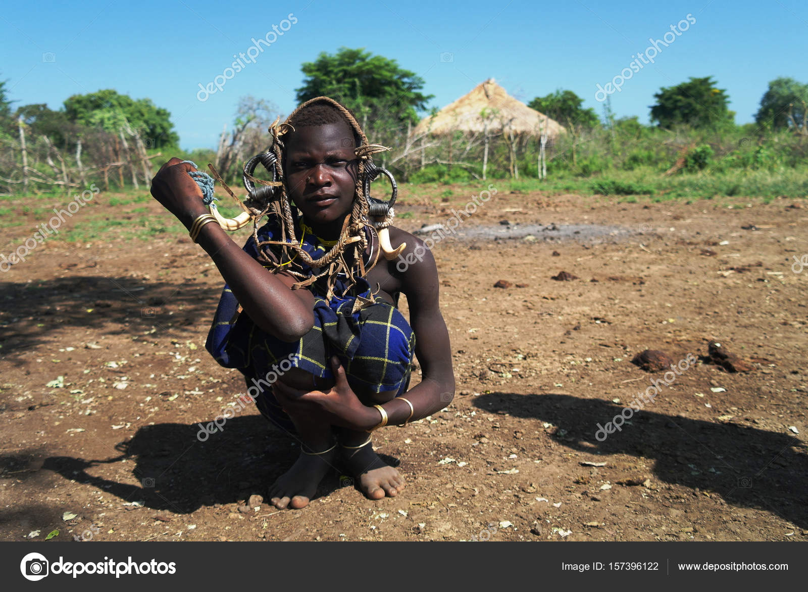 Mursi Tribe Woman Omo Valley Ethiopia Stock Editorial Photo
