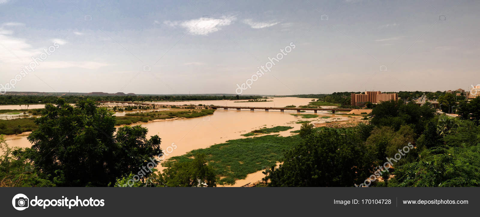 Pictures: niger | Aerial view to Niger river and Niamey city Niamey ...