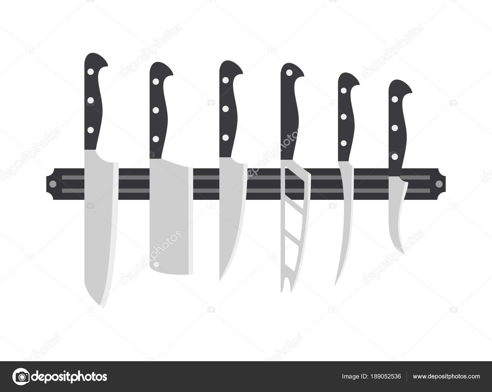 Kitchen knife set on white background. Stock Vector by ©oldmillionka ...