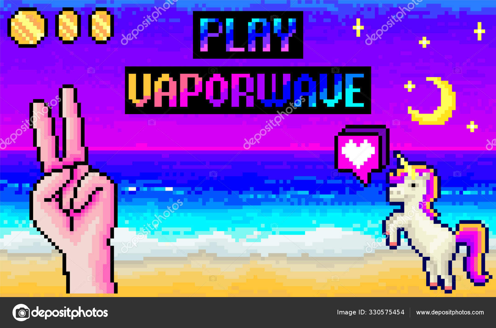 Computer pixel game interface, 8 bit Stock Vector Image by ©betti.luna ...