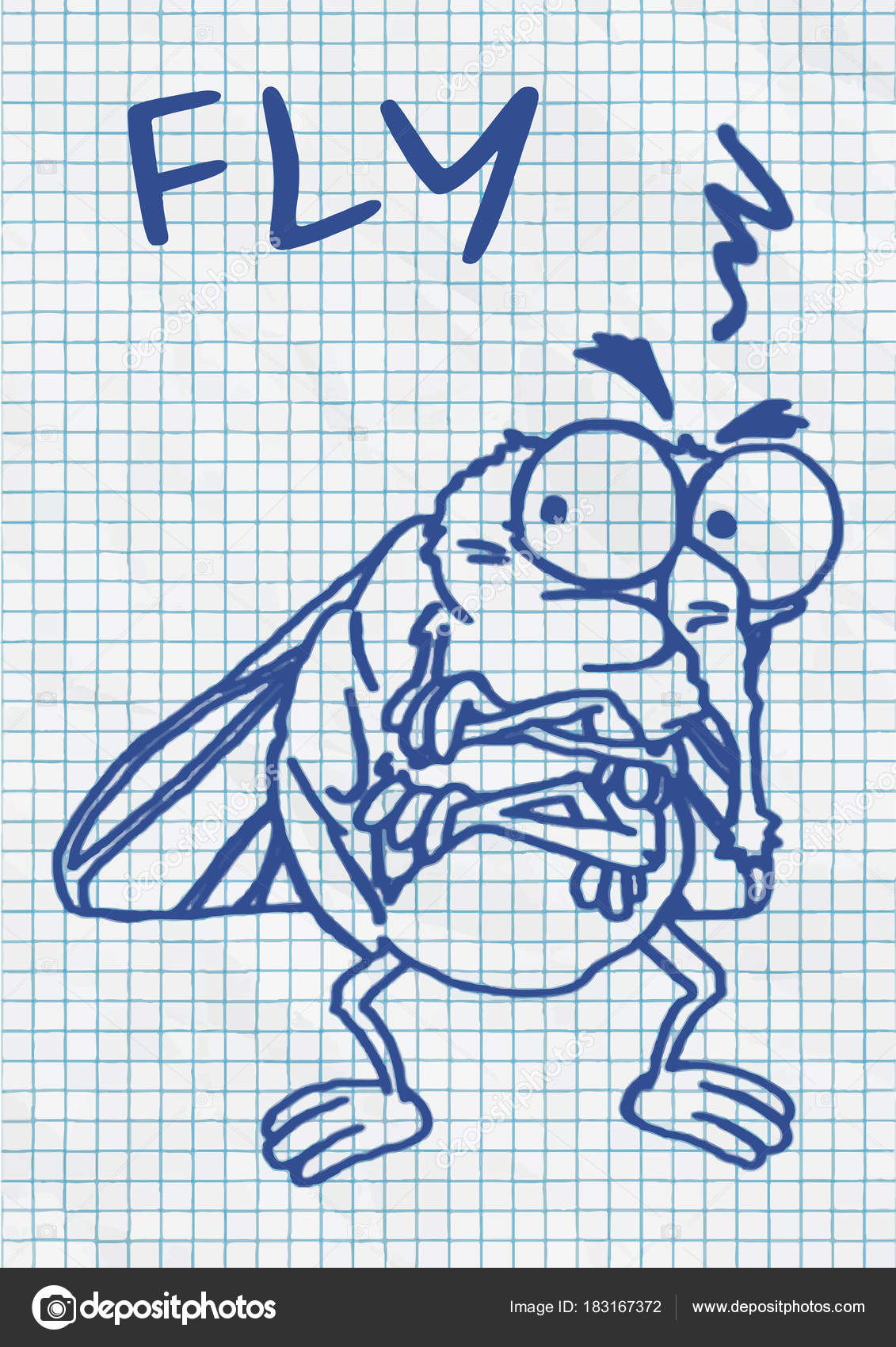 Angry Fly Squared Paper drawing Stock Photo by ©serg-eril 183167372