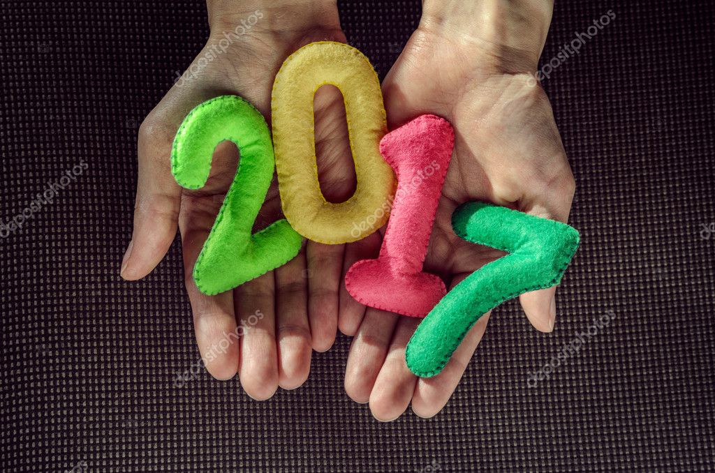 Number 2017 in the palms. New Year concept — Stock Photo © V_Sot #127226866