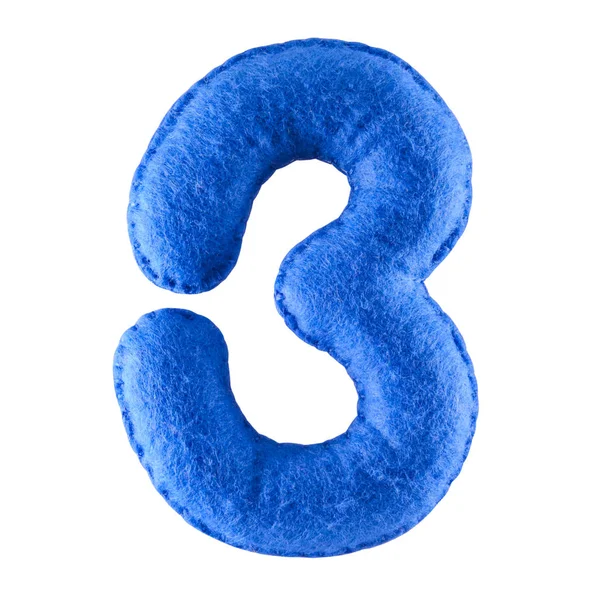 Number 0. Hand made toy from yellow felt. Symbol zero — Stock Photo © V ...