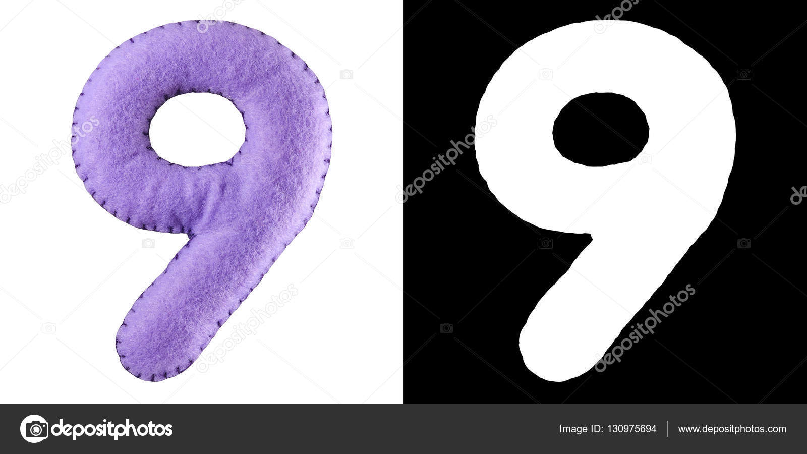 Número 9. Juguetes de fieltro hecho a mano. Símbolo de nueve — Foto de ...