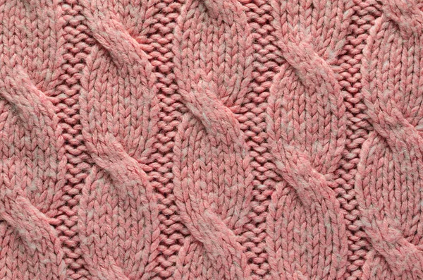 Knit Texture of Pink Wool Knitted Fabric with Regular Cable Knitted ...