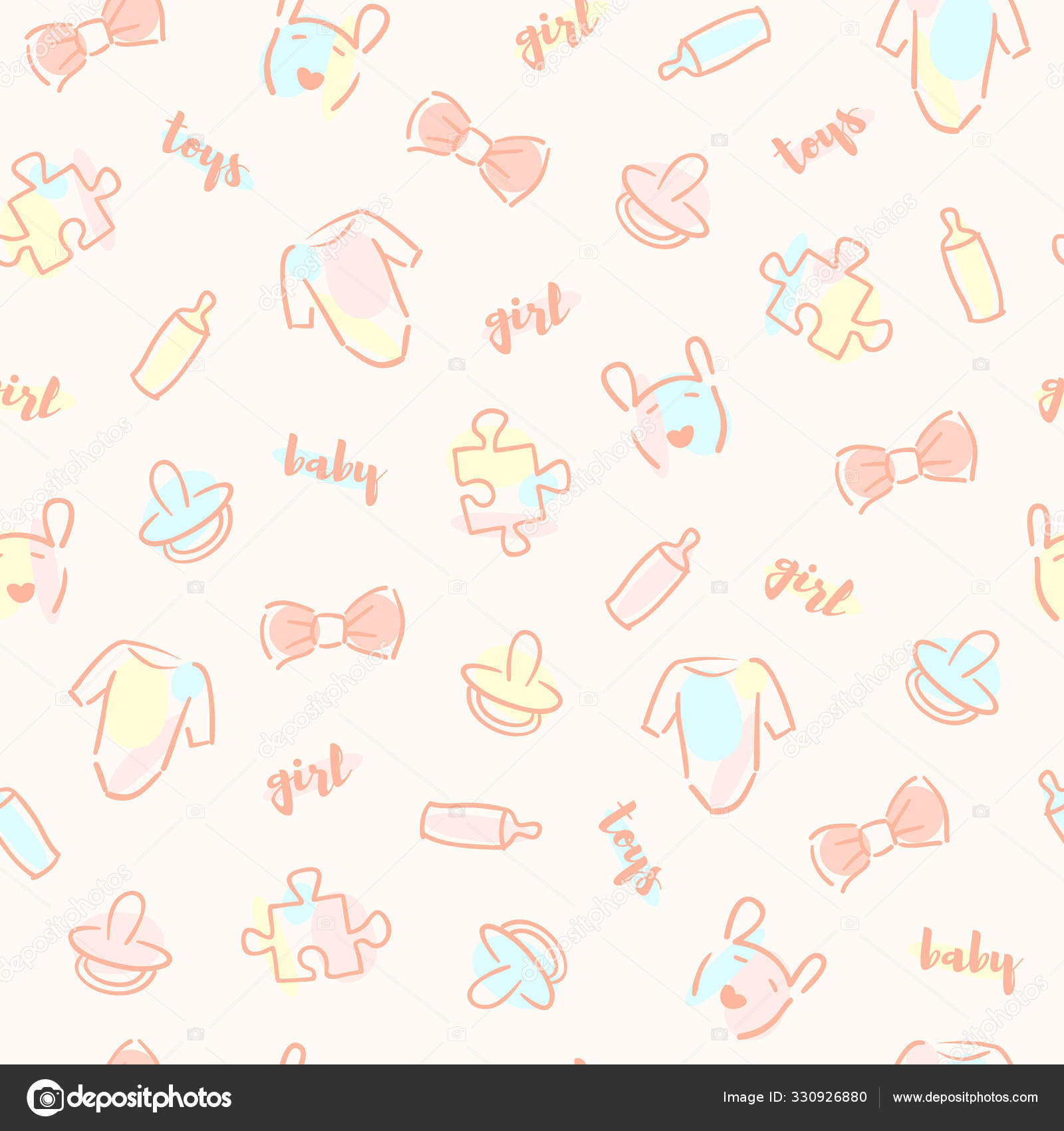 Baby girl pattern. Stock Vector Image by ©bantiqvision #330926880