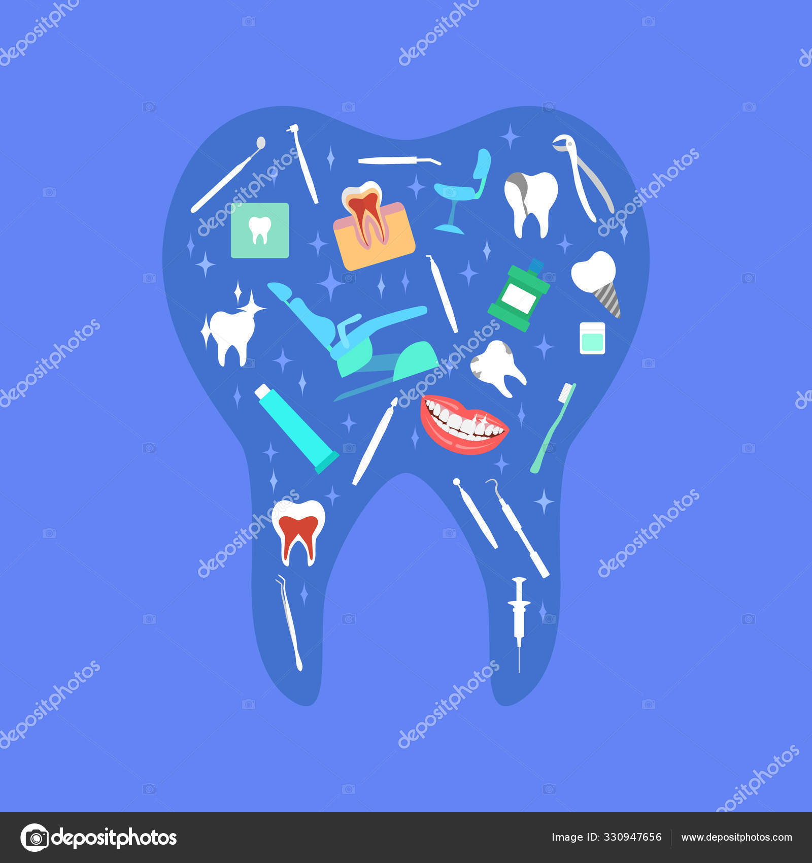 Dental care. — Stock Vector © bantiqvision #330947656
