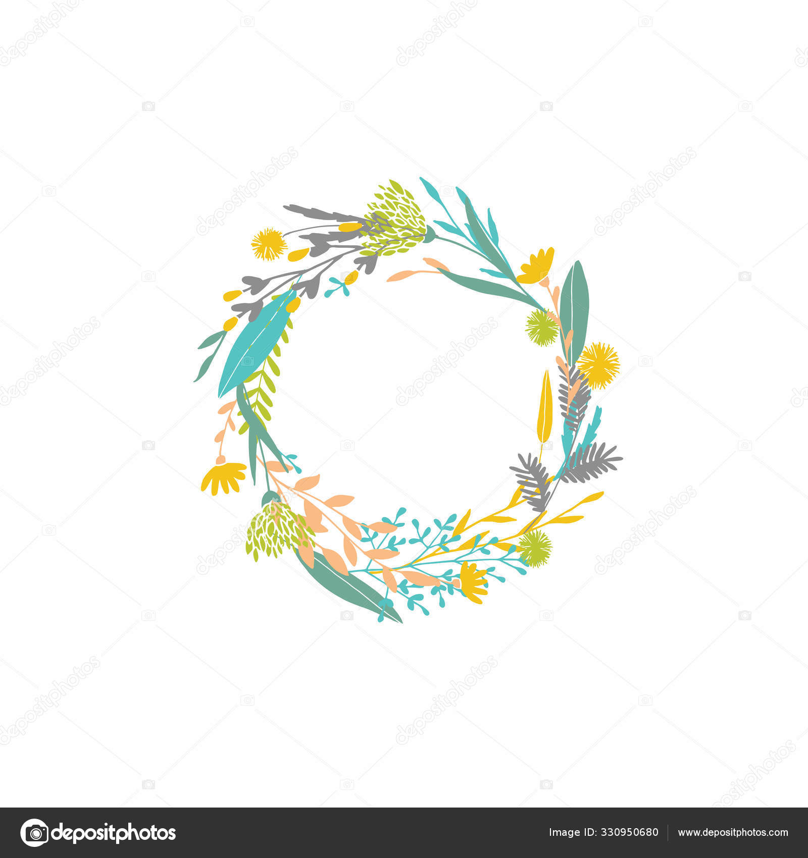 Floral round wreath. Stock Vector Image by ©bantiqvision #330950680