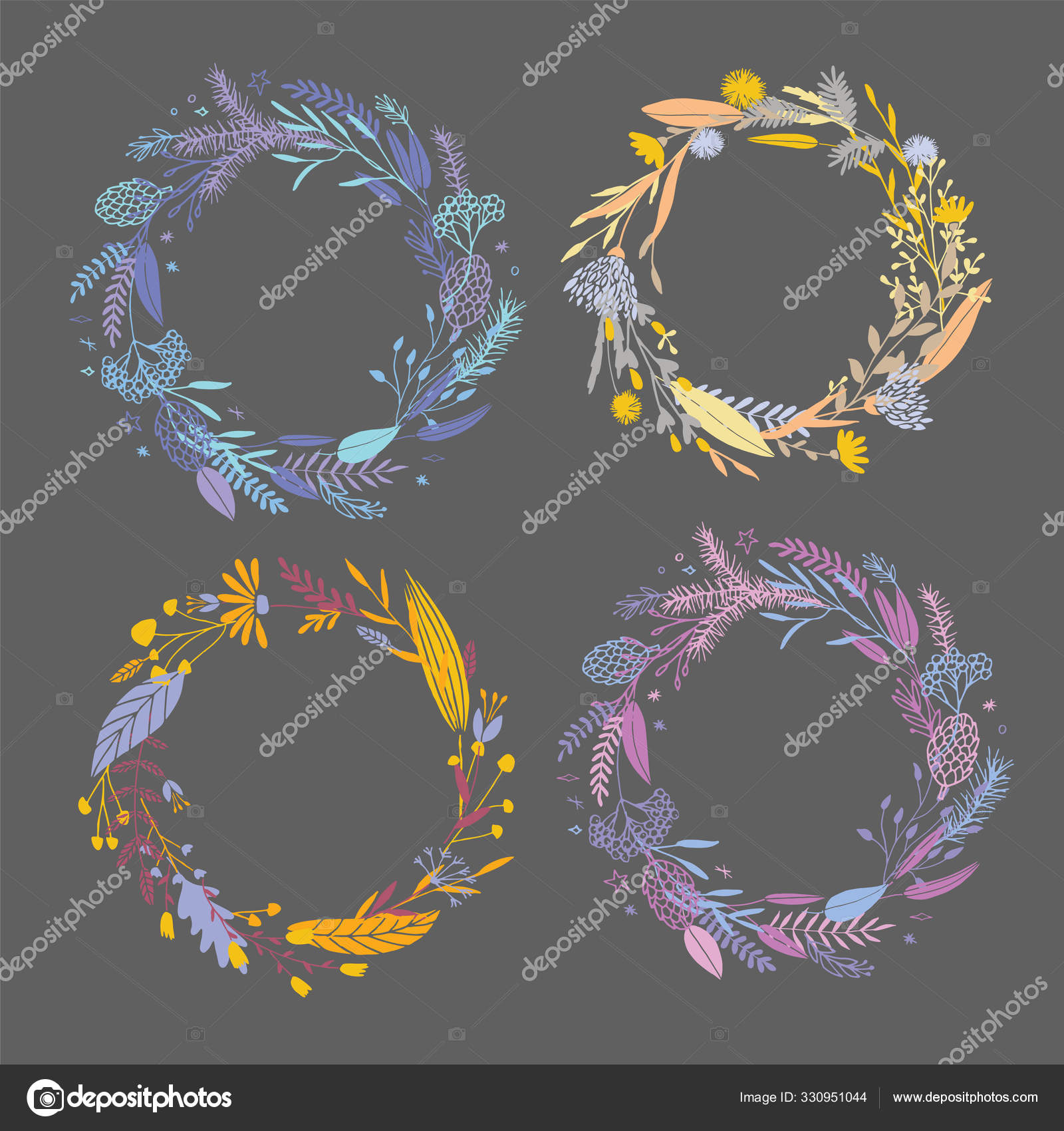Floral round frames. Stock Vector Image by ©bantiqvision #330951044