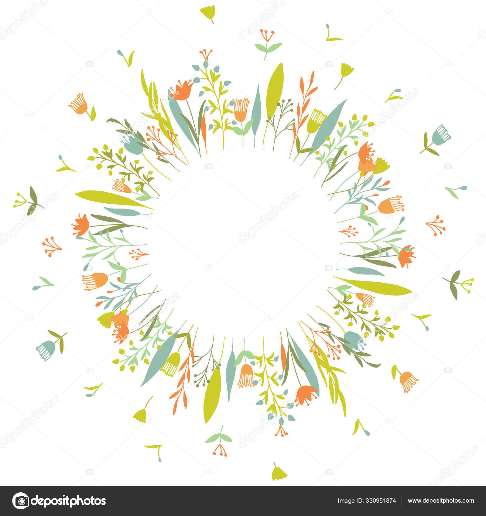 Floral round wreath. Stock Vector Image by ©bantiqvision #330951874