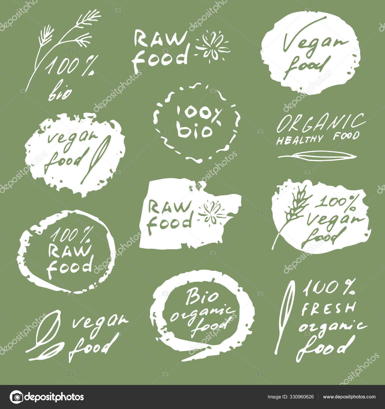 Food labels. Stock Vector by ©bantiqvision 330960626