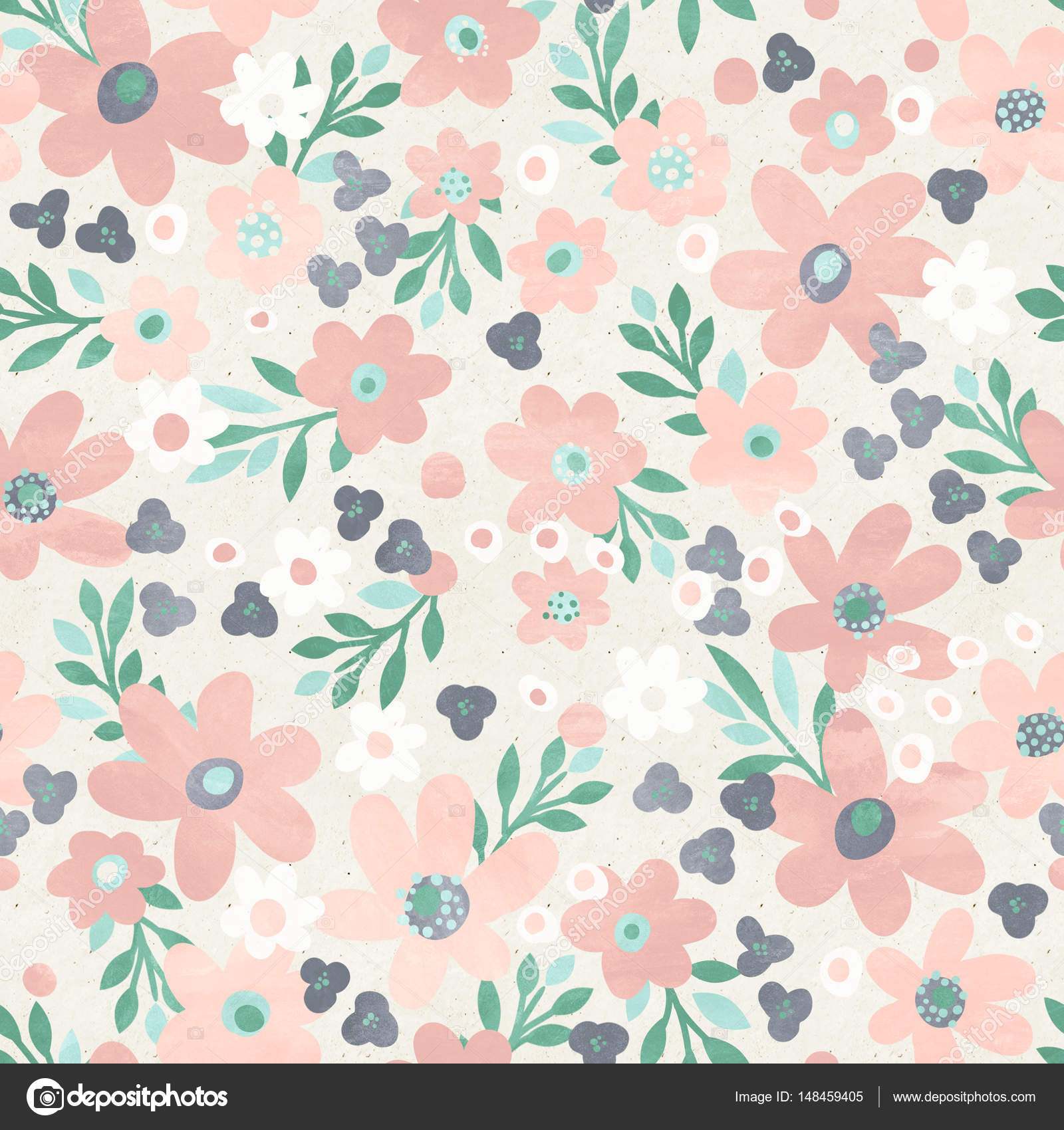 Seamless hand illustrated floral pattern Stock Photo by ©Irtsya 148459405