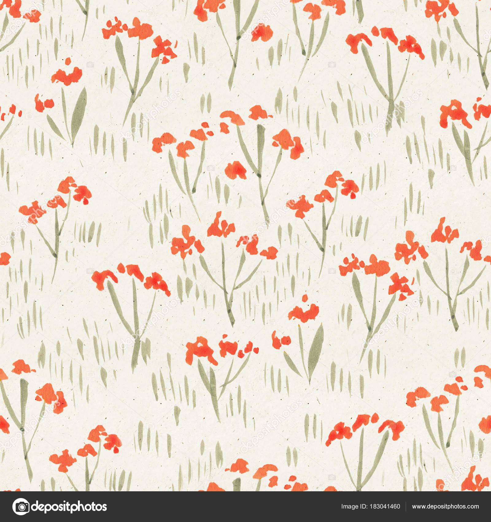 Seamless Watercolor Floral Pattern Paper Texture Tiny Flowers ...