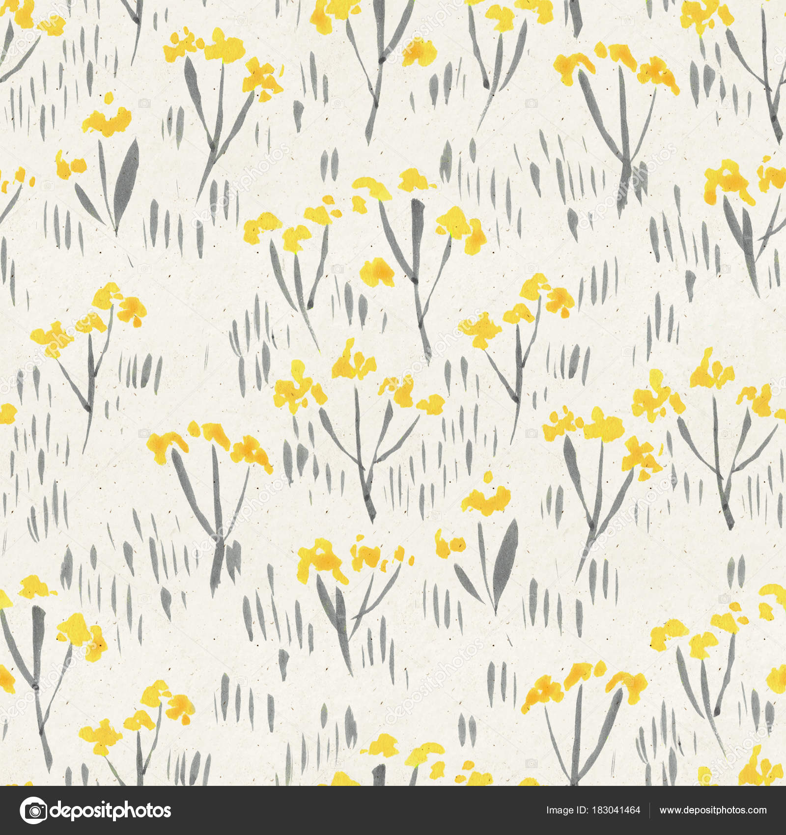 Seamless Watercolor Floral Pattern Paper Texture Tiny Flowers ...