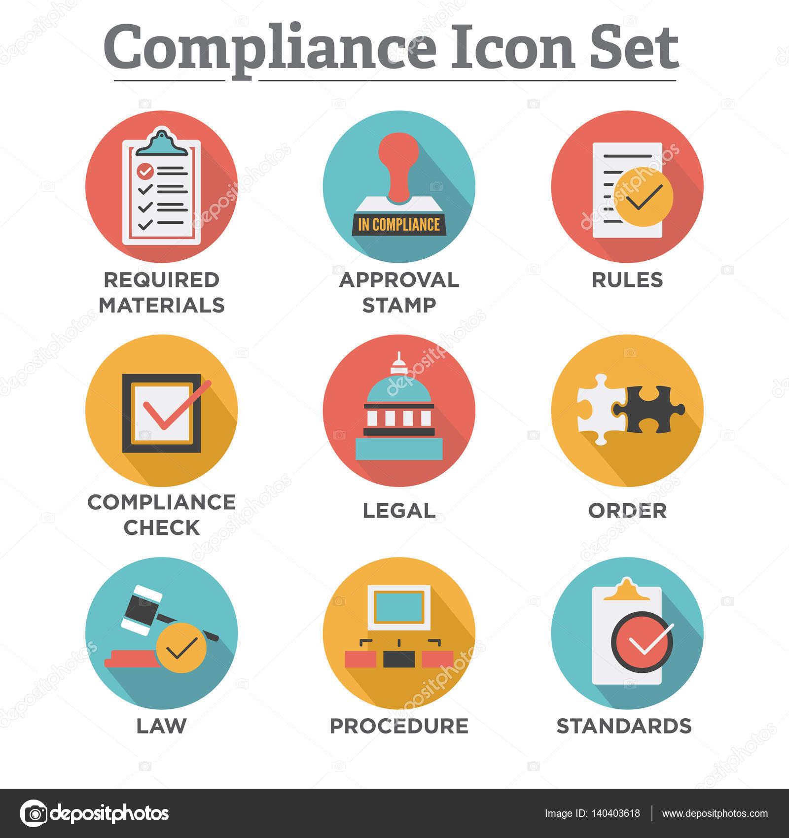 Compliance icon set Stock Vector Image by ©bearsky23@yahoo.com #140403618
