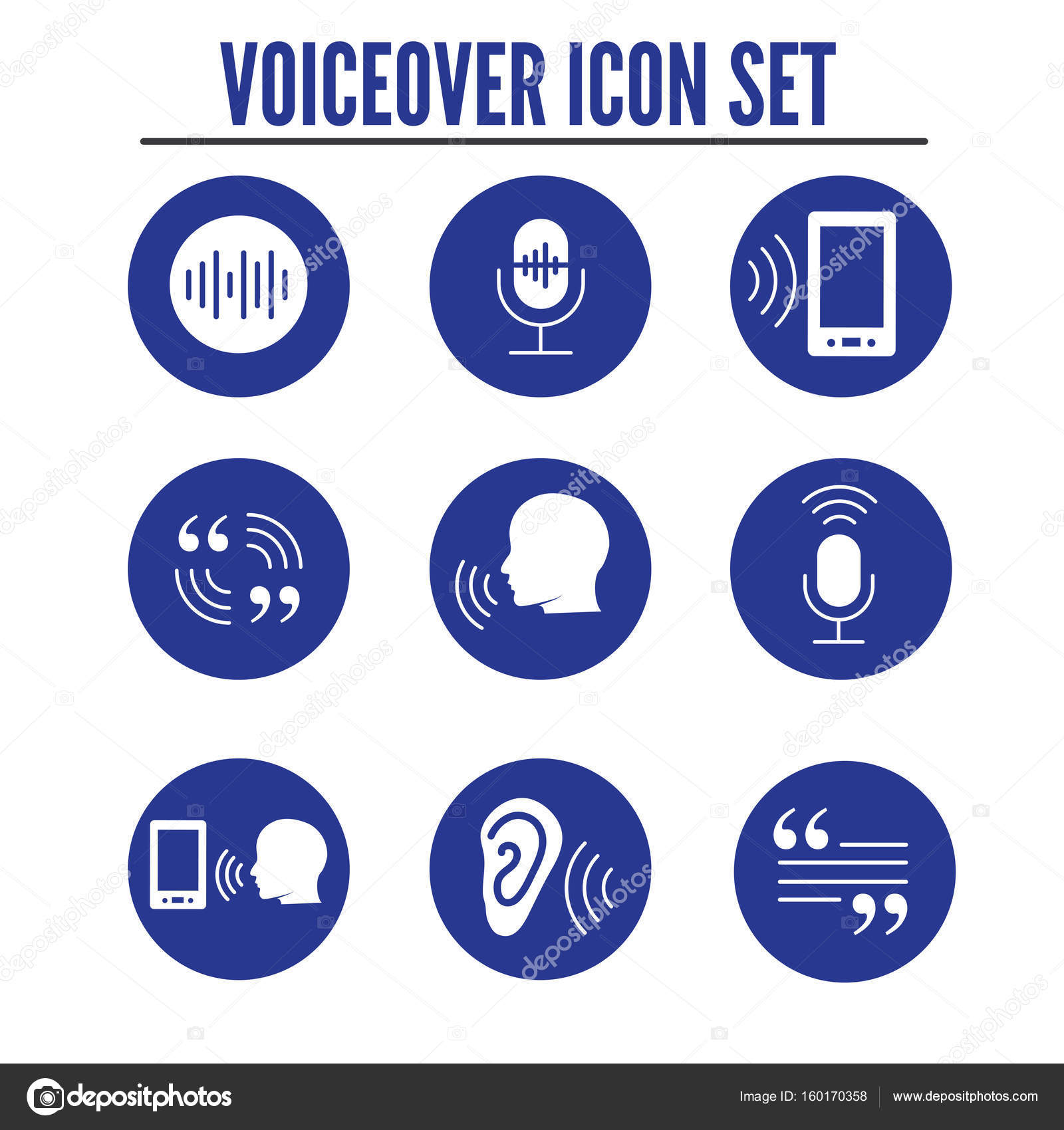 Voiceover or Voice Command Icon with Sound Wave Images Stock Vector by ...