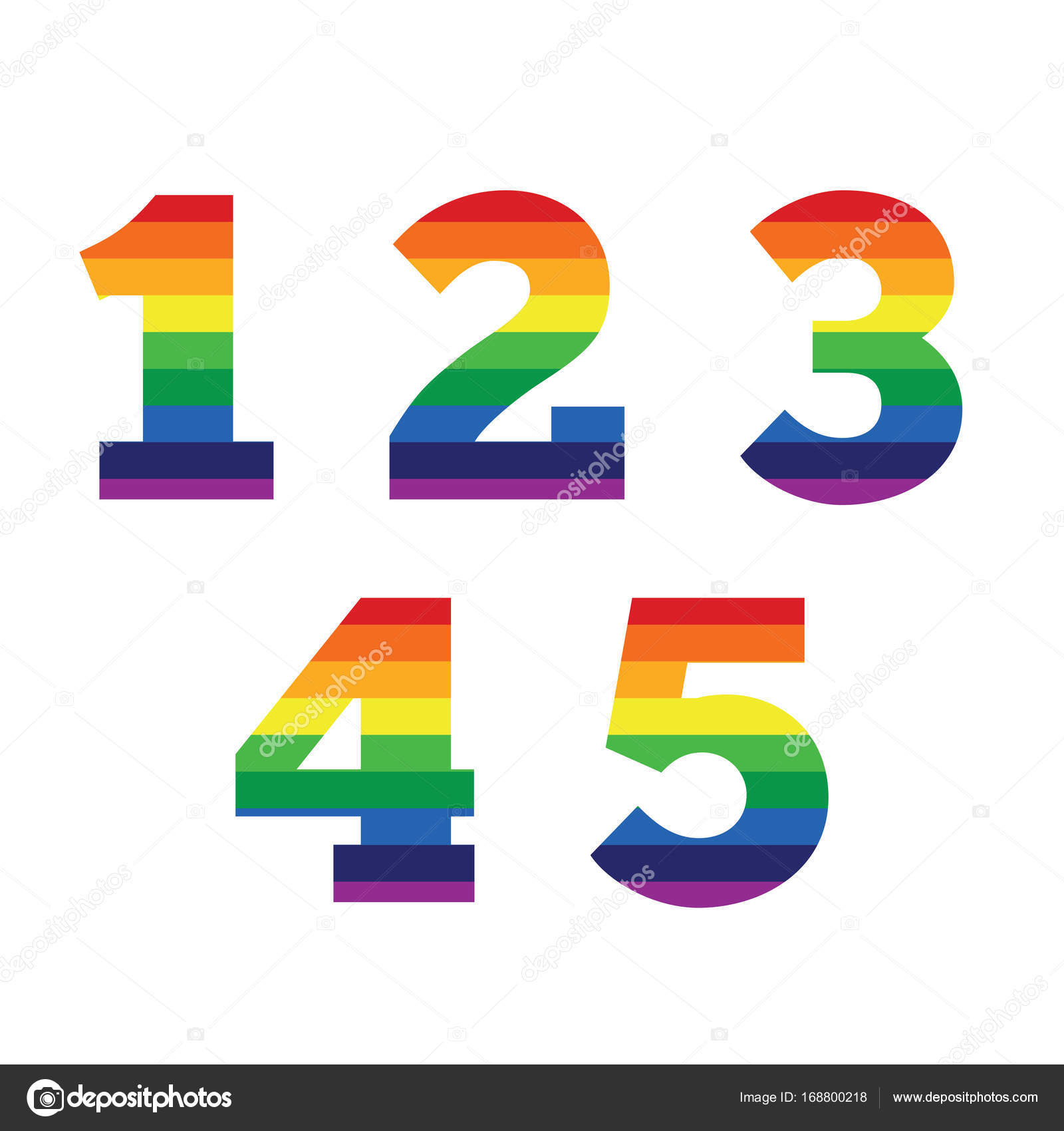 Rainbow numbers set with stripes - gay pride Stock Vector Image by ...